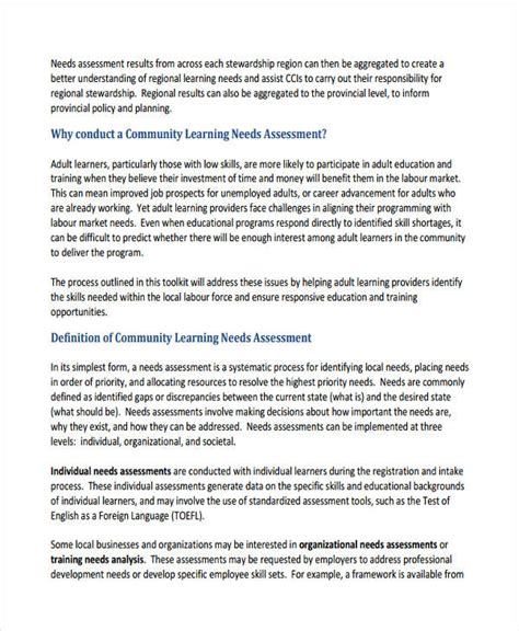 50 Needs Analysis Examples To Download