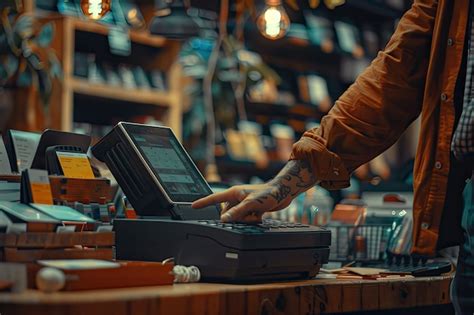 Premium Photo Small Business Owner Setting Up POS System In Retail Store