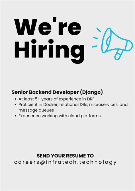 hiring seniorbackenddeveloper pythonjobs backenddeveloper… infra