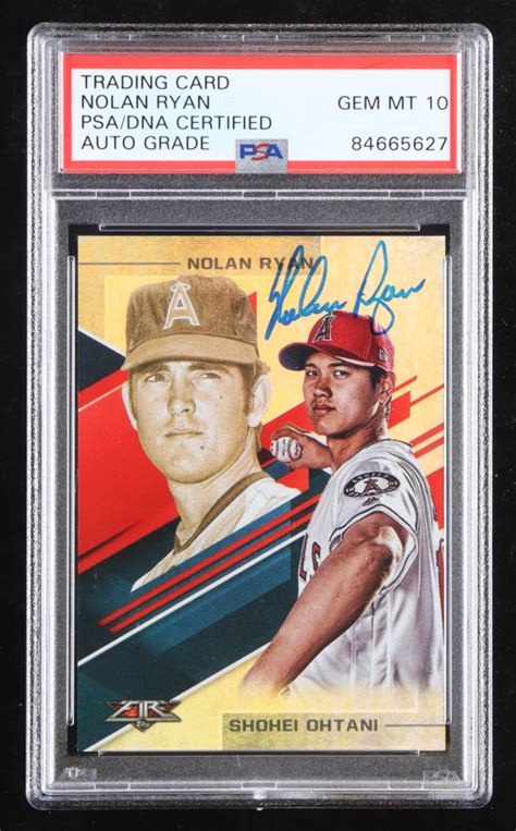 Nolan Ryan Signed Nolan Ryan Shohei Ohtani RC 2019 Topps Fire Lasting