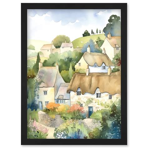 Artery8 Thatched Roof Cottage House Village In Soft Pastel Colours