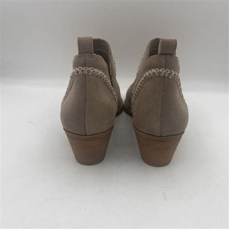 Sole Society Nikki Taupe Suede Leather Ankle Boots Bo Gem