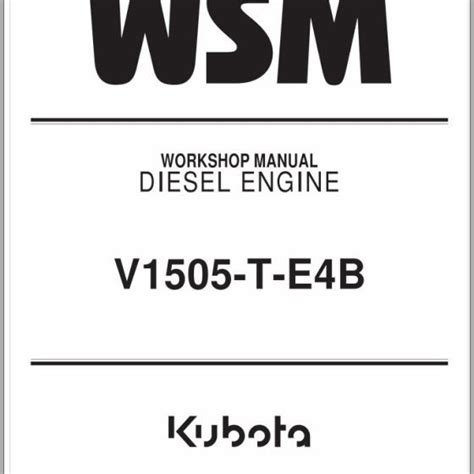 Kubota Diesel Engine V1505 Cr Te5 Workshop Manual
