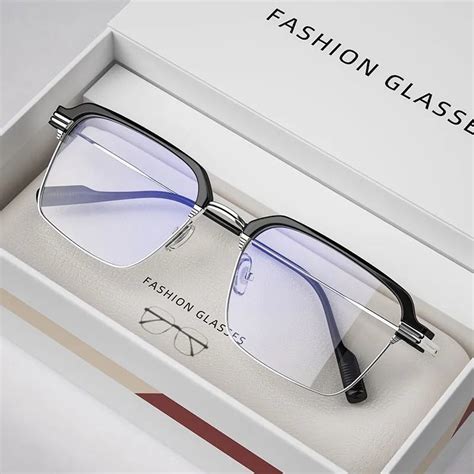 0°~ 600°】 Fashion Trend Half Frame Myopia Glasses Mens And Womens
