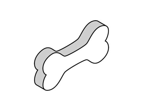 Ícone De Design Isométrico De Osso Vector Web Ilustração 3d Conceito