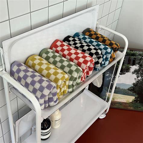 5장세트메르시 프리미엄 타월체크하운드투스 코튼 수건 13가지 색상 에이블리