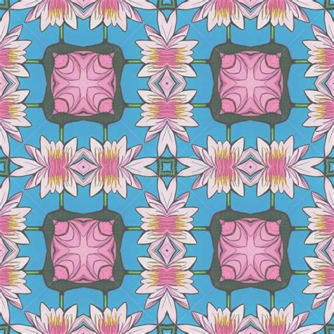 Seamless Texture With Abstract Flowers Endless Background Ethnic