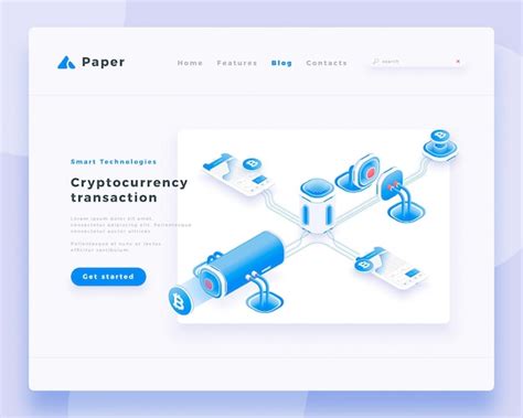 Premium Vector Cryptocurrency Transaction Blockchain Concept Landing Page Header Template