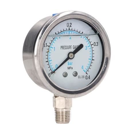 Zerone manomètre à vide 1 4 NPT Boîtier en acier inoxydable radial
