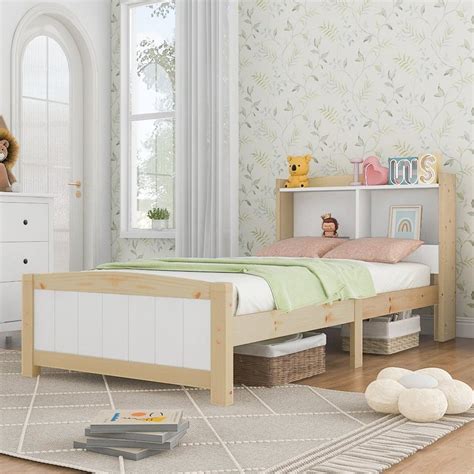 Ulife Massivholzbett Massivholz Doppelbett Stauraum Kopfteil Kinderbett