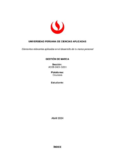 Des Persona Ejemplo De Informe Universidad Peruana De Ciencias Aplicadas Elementos