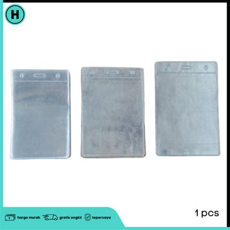 Jual Plastik Mika Name Tag Kartu Nama Transparan ID Card Holder Tebal