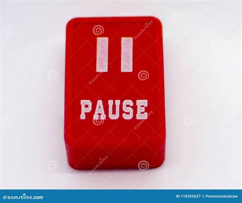 Pause Text On Button Stock Image Image Of Progress 118355627