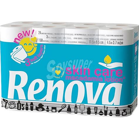 Renova Papel higiénico perfumado Skin Care capas paquete rollos paquete rollos