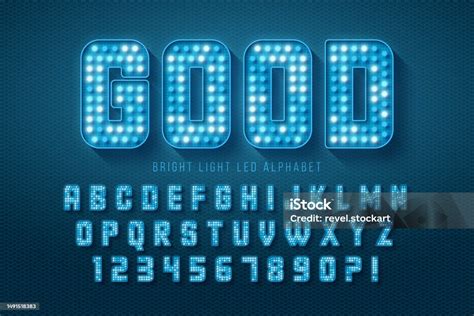 복고풍 시네마 알파벳 디자인 카바레 Led 램프 문자와 숫자 엔터테인먼트 텐트에 대한 스톡 벡터 아트 및 기타 이미지