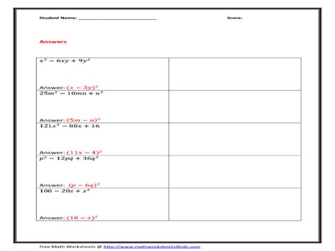 Factorize Using Formula Worksheet For 9th 11th Grade Lesson Planet