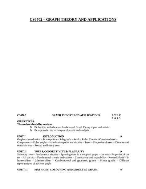 Pdf Cs6702 Graph Theory And Applications Pitcs6702 Graph Theory