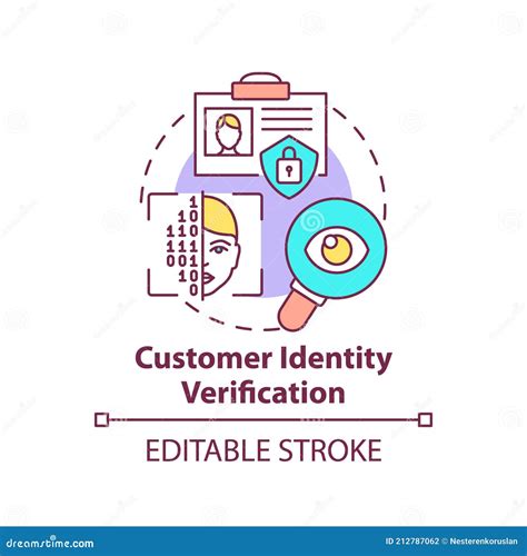 customer identity verification concept icon stock vector illustration of vector identify