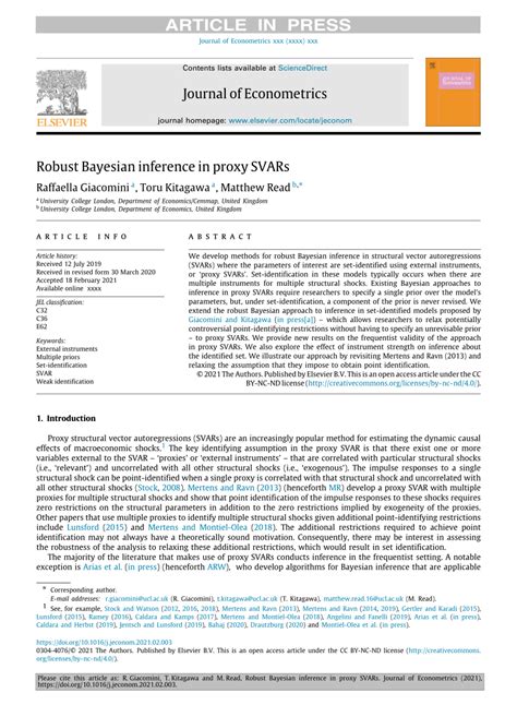 Pdf Robust Bayesian Inference In Proxy Svars