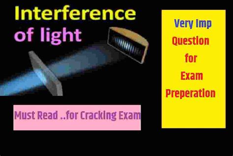Interference Of Light Mcqs Type Questions With Answer For Isc Class 12