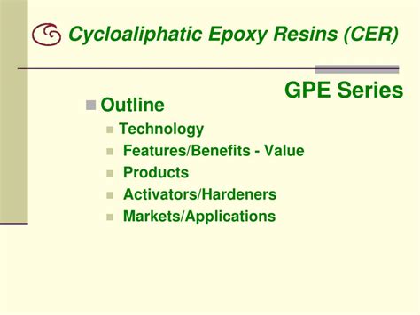 Ppt Cycloaliphatic Epoxy Resins Gpe Series Product Technology