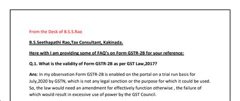 Some Of FAQs On Form GSTR 2B CONSULTEASE COM
