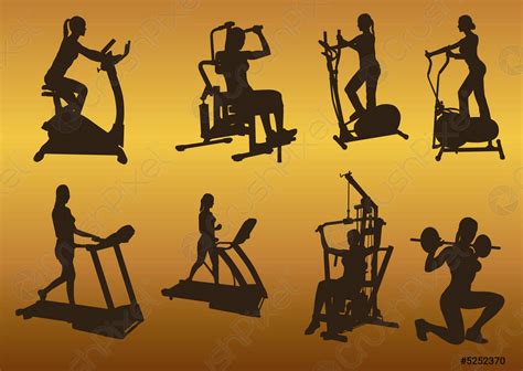 Female Fitness Silhouette Vector Stock Vector 5252370 Crushpixel