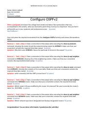 Configuring Ospfv Activity Report Networking Insights Course Hero