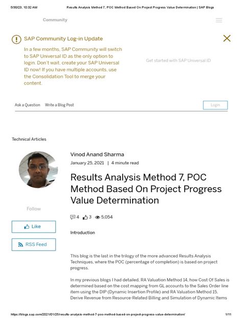 Results Analysis Method 7 Poc Method Based On Project Progress Value Determination Sap Blogs