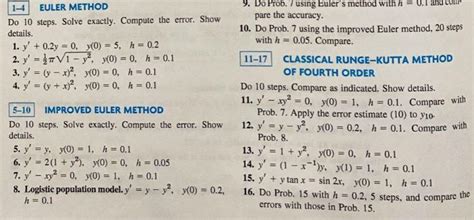 Solved EULER METHOD Do Steps Solve Exactly Compute Chegg Com