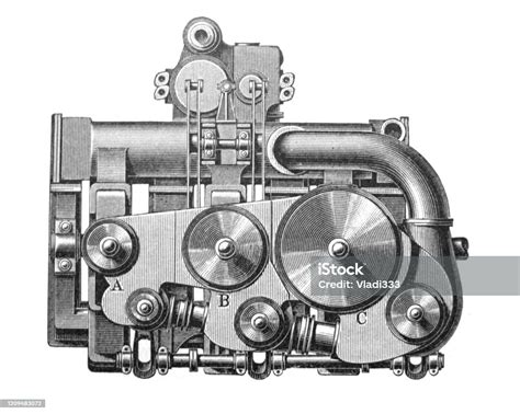 오래된 책 마이어스 렉시콘의 3 기통 복합 기계 권 4 1897 라이프 치히 검은색에 대한 스톡 벡터 아트 및 기타 이미지 검은색 고대의 고풍스런 Istock