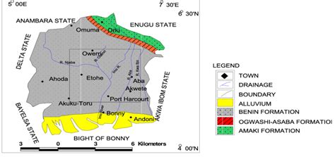 Geological Map Of The Eastern Niger Delta Showing The Study Area