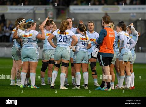 Loughborough Lightning Vs Harlequins At Franklins Gardens Hi Res Stock