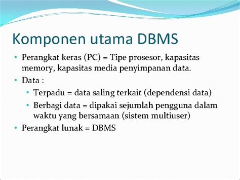 Sistem Basis Data Mengenal Dbms Database Management System