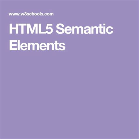 Html5 Semantic Elements
