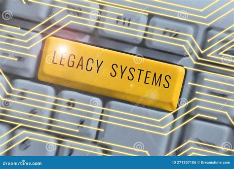 Handwriting Text Legacy Systems Concept Meaning Old Method Technology Computer System Or