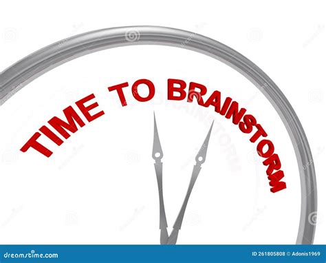 Time To Brainstorm On Clock Stock Illustration Illustration Of