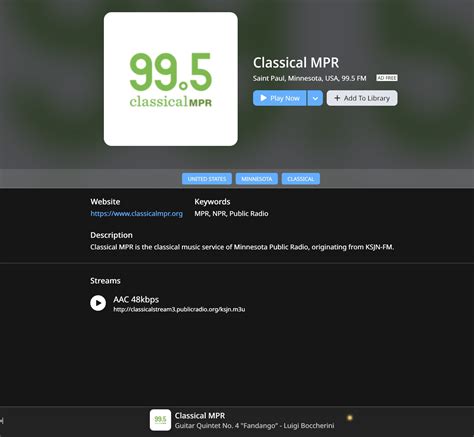 Please Add Mpr Classical Choral Stream Live Radio Roon Labs Community