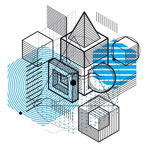 Premium Vector Isometric Abstract Background With Lines And Other Different Elements Vector