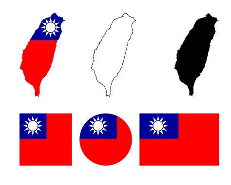 Map Flag Of Taiwan Officially The Republic Of China 8479024 Vector Art