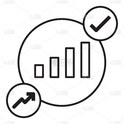 统计增长与检查符号向量图标设计