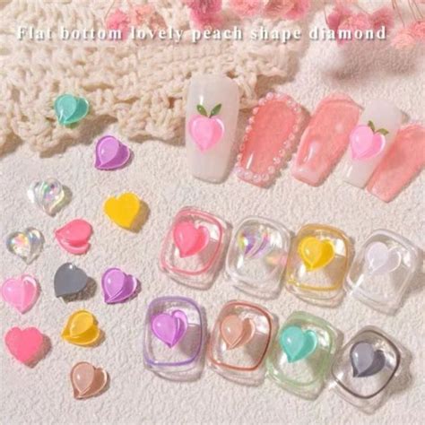 Guore หอมหวาน ออโรร่า ส่องแสง วัสดุเล็บ Diy หัวใจรัก เครื่องประดับทำ