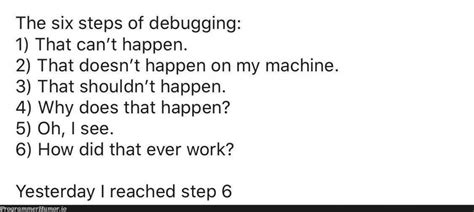 the six levels of debugging