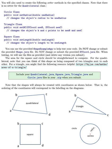 Solved Shapes In This Problem You Are Provided With A Shape Chegg Com