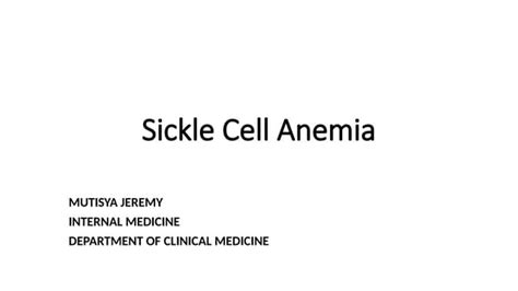 Sickle Cell Anemia Diseasepptx Anemia Disorder Ppt