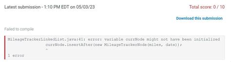 Solved Given The MileageTrackerNode Class Complete Main Chegg