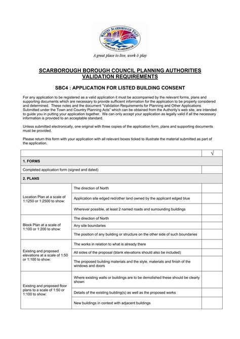 Application For Listed Building Consent Scarborough Borough