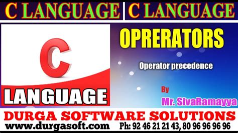 C Language Tutorialonlinetrainingoperatorsoperator Precedence By