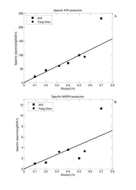 The Specific Atp And Nadph Production Rates With Respect To Dilution
