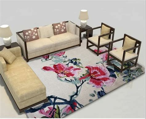 Japanese And Korean Floral Famous Brand Carpet Modern Carpets For